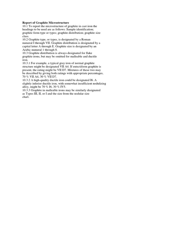 Report of Graphite Microstructure | PDF