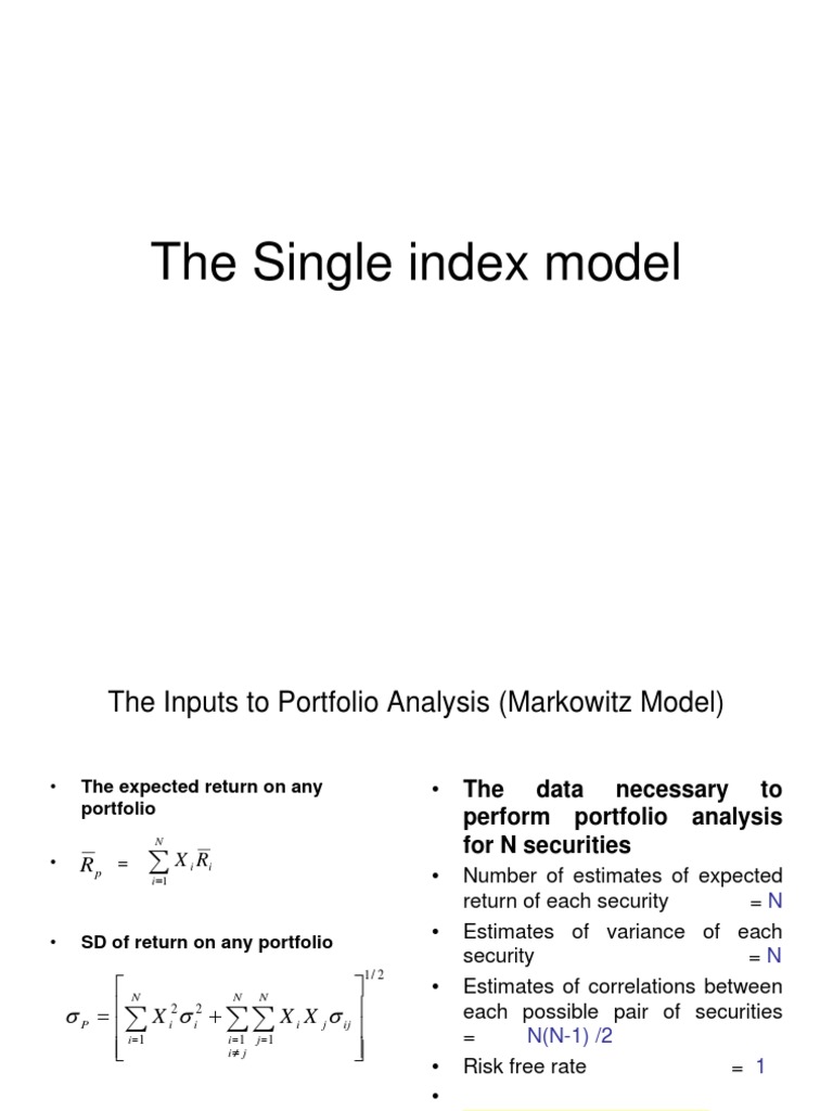 The Single Index Model | PDF | Beta (Finance) | Modern Portfolio Theory