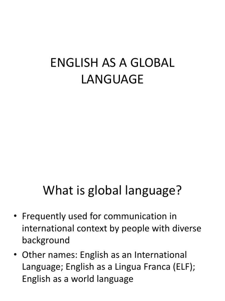 English As A Global Language | PDF | Career & Growth | Language Arts ...