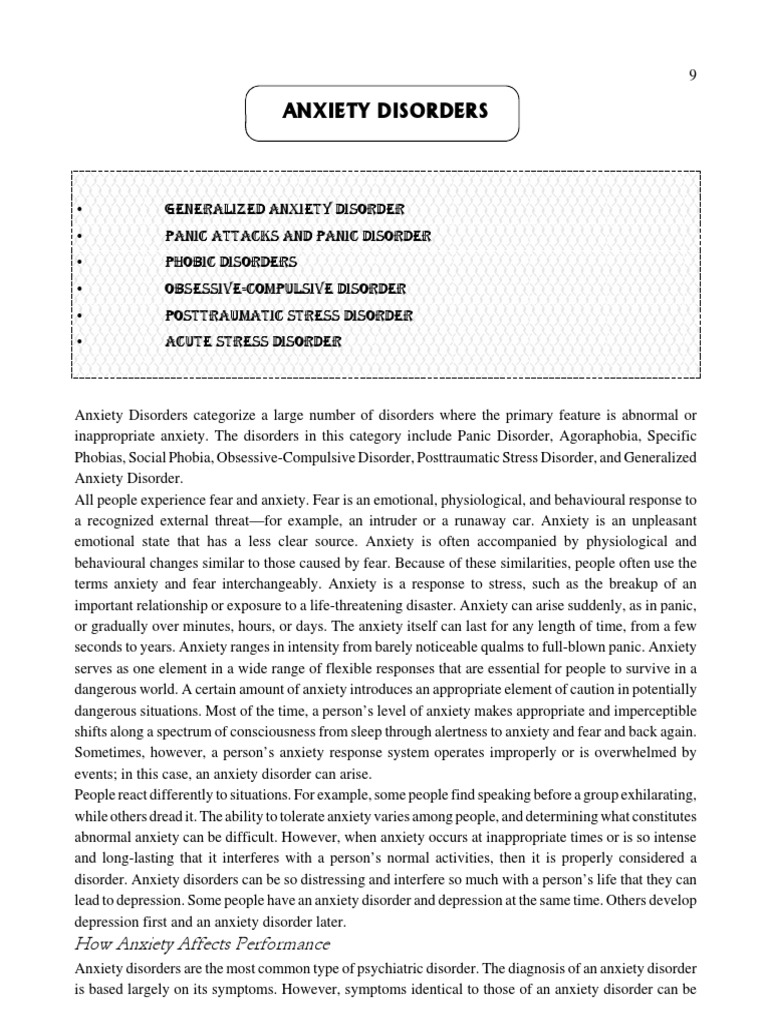 02 Anxiety Disorders | PDF | Anxiety Disorder | Panic Attack