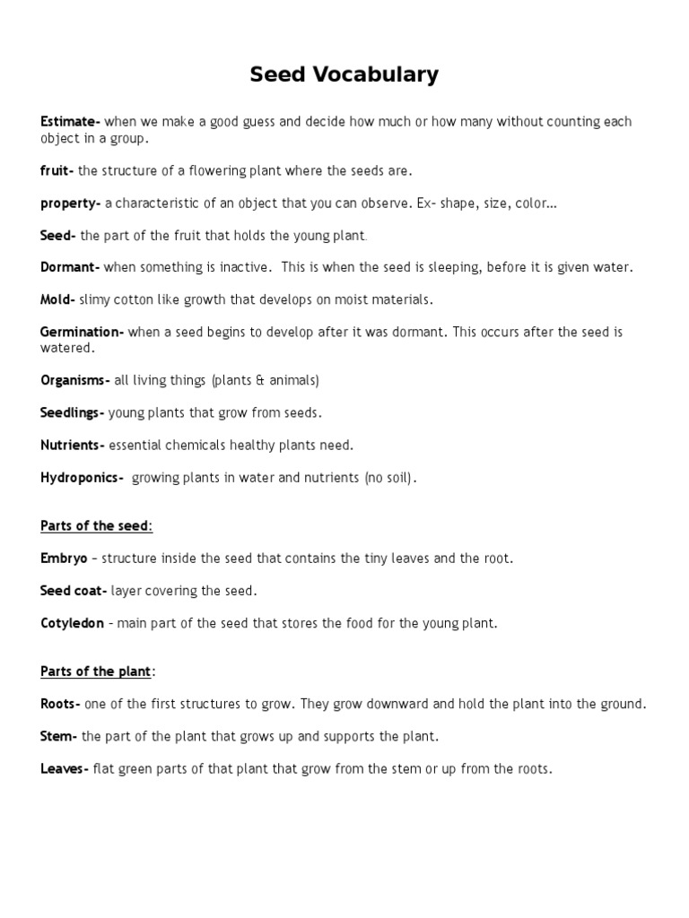 Seed Vocabulary: Object in A Group | PDF