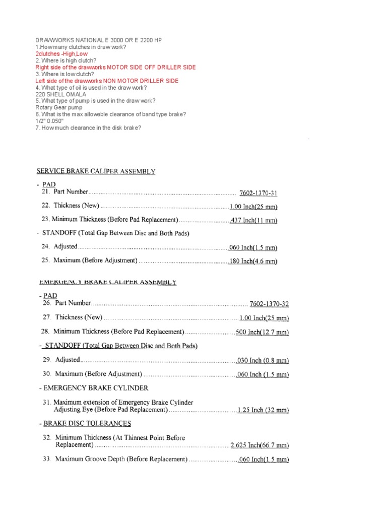 Rig Mechanic Interview Questions | PDF | Clutch | Pump