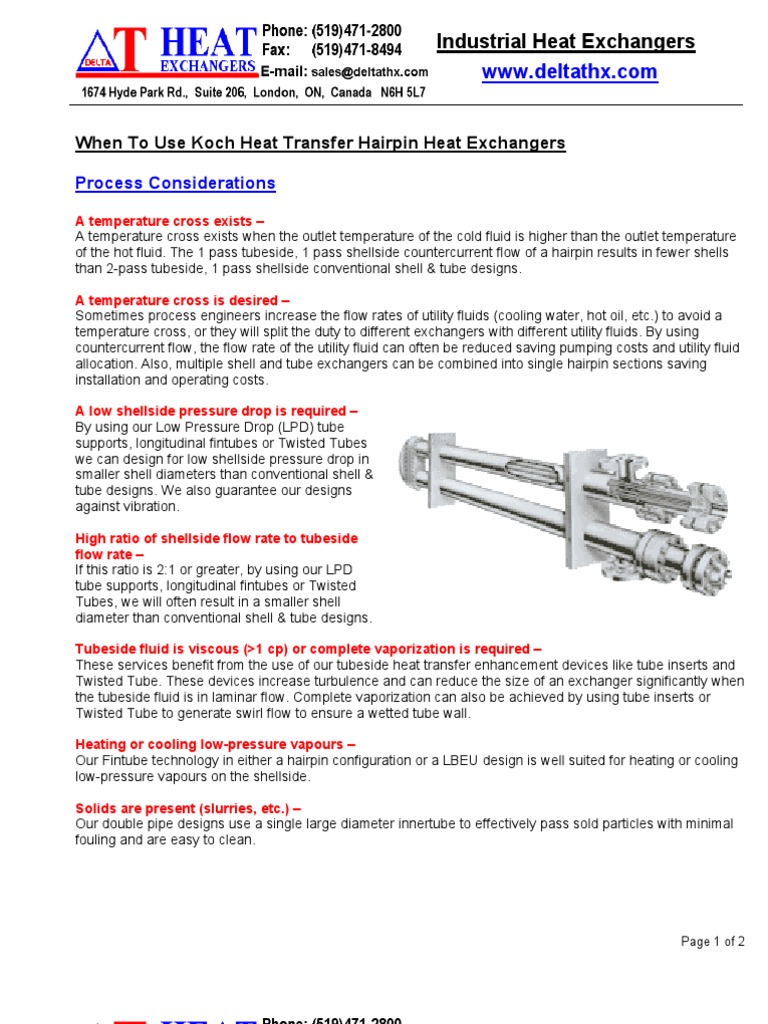 Hairpin | Heat Exchanger | Pipe (Fluid Conveyance)