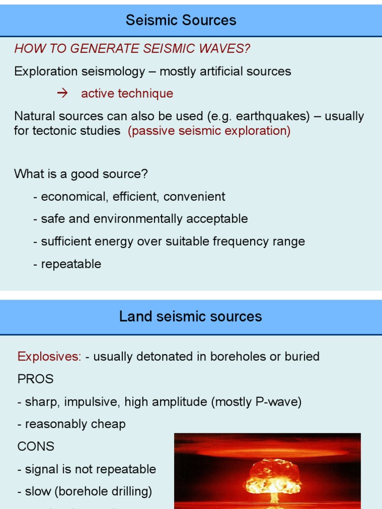 Seismic Sources: À Active Technique (Passive Seismic Exploration) | PDF ...