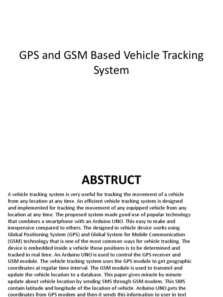GPS and GSM Based Vehicle Tracking System | PDF | Global Positioning ...