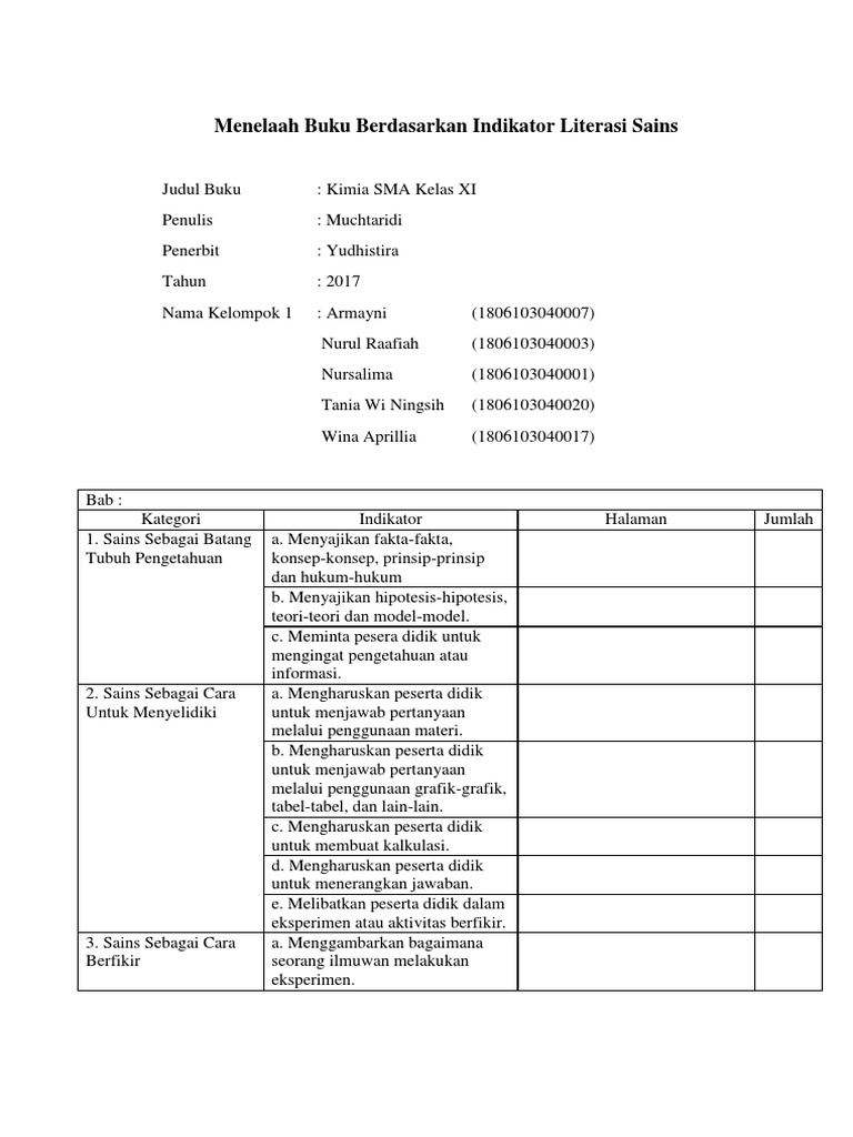 Format Kba Literasi Sain | PDF | Sains & Matematika