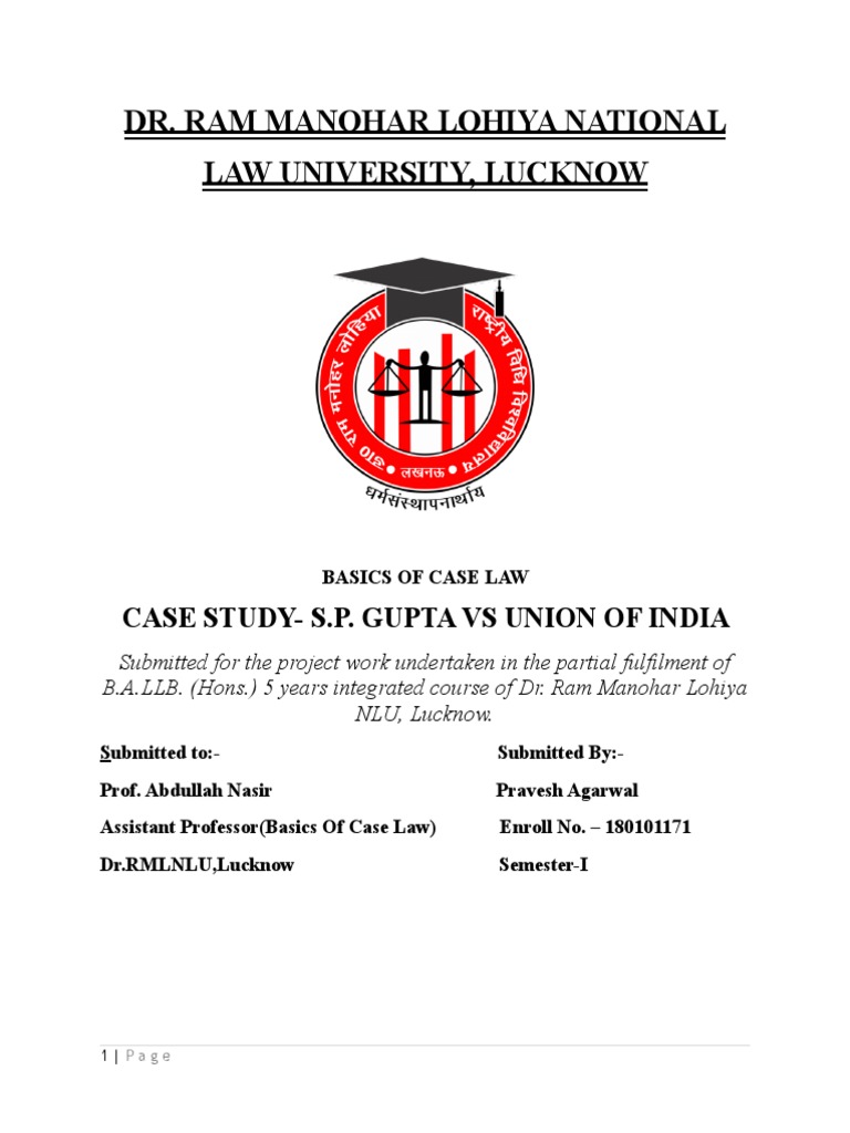SP Gupta vs. Union of India | PDF | Standing (Law) | Supreme Court Of India