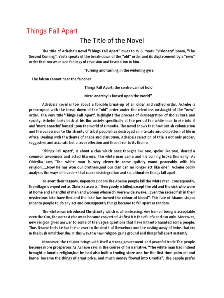 Things Fall Apart | Download Free PDF | Igbo People