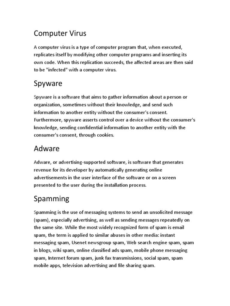 An Overview of Common Digital Threats: Computer Viruses, Spyware ...