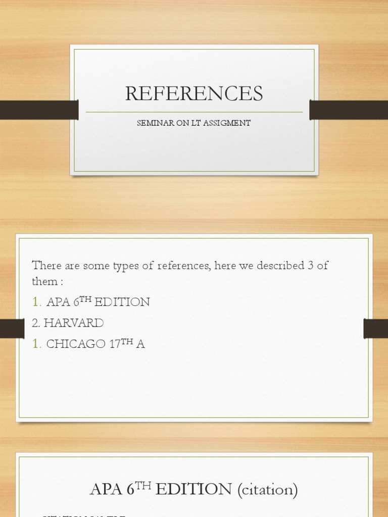 A Guide to APA 6th Edition, Harvard, and Chicago 17th A Referencing ...