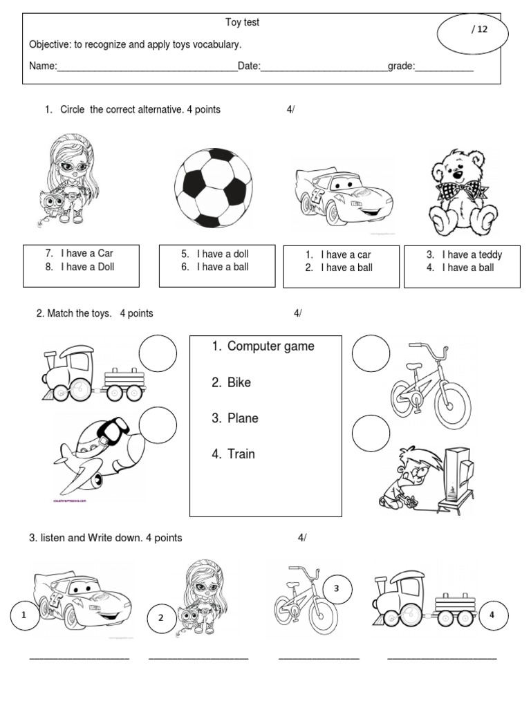 Toys Test Primero Básico | PDF