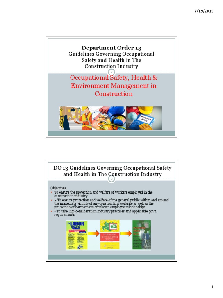 Department Order 13 | PDF | Personal Protective Equipment ...