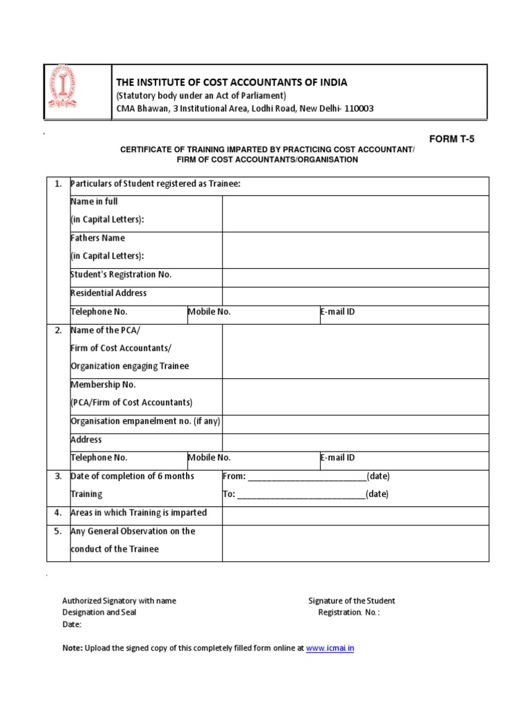 FORM T5 Revised 15 PDF | PDF