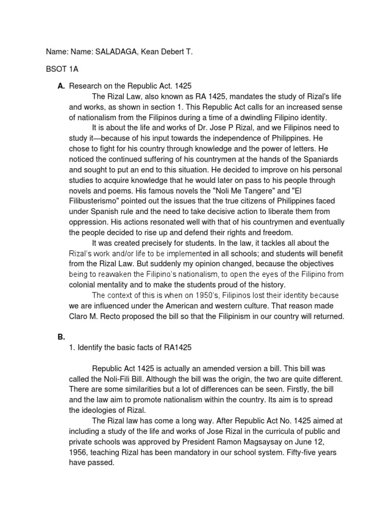 Rizal Assignment 2 | PDF