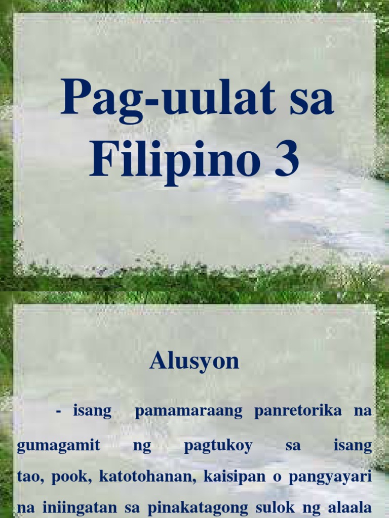 Pag-Uulat Sa Filipino 3 | PDF