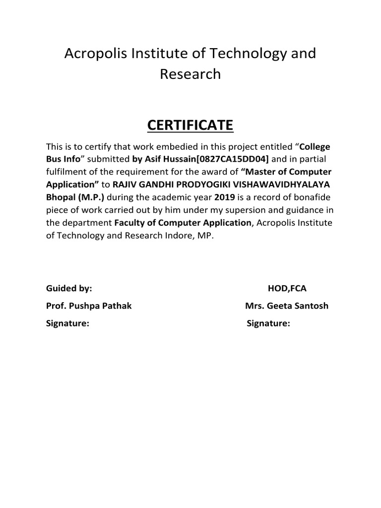 Master of Computer Application Certificate | PDF | Technology & Engineering