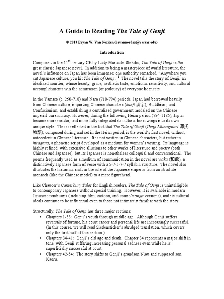 A Guide To Reading The Tale of Genji | PDF | The Tale Of Genji | Kanji