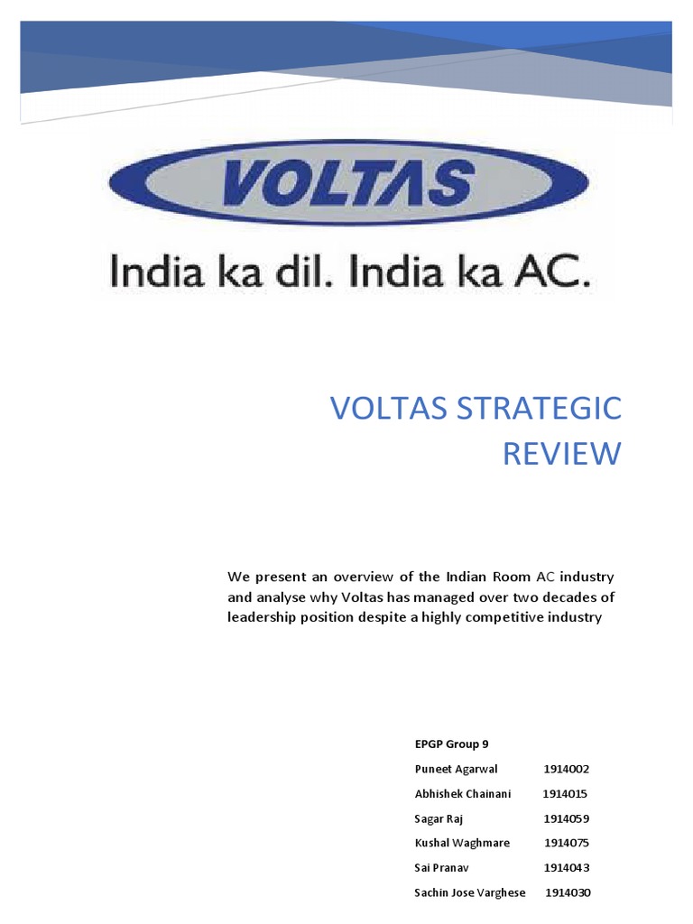 Voltas Report V3 | PDF | Air Conditioning | Brand