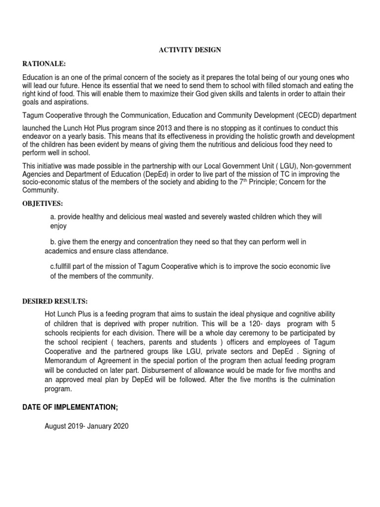 Feeding Program | PDF | Foods