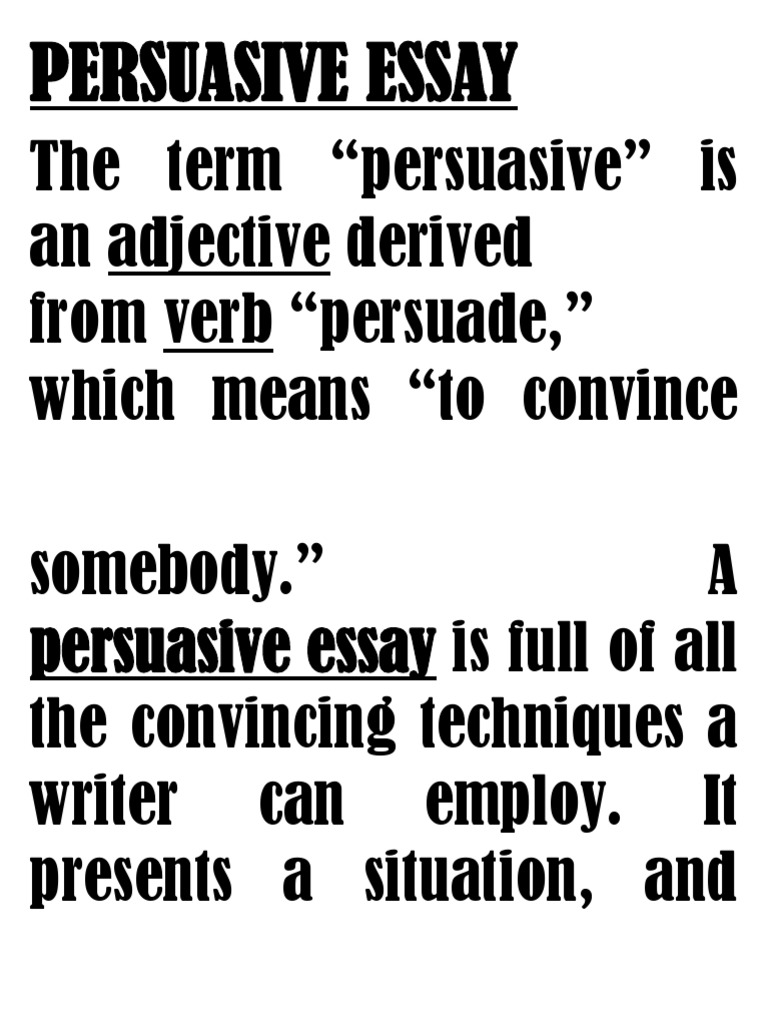 Persuasive Essay | PDF | Persuasion | Essays