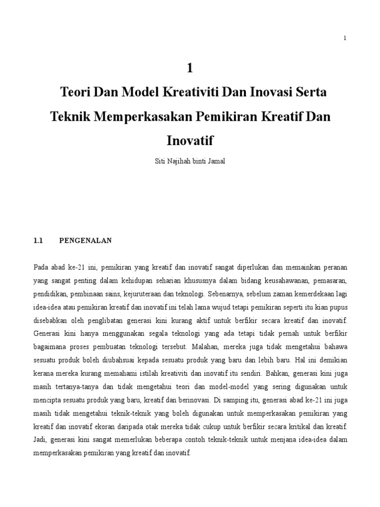 Teori Model Dan Kreativiti PDF | PDF