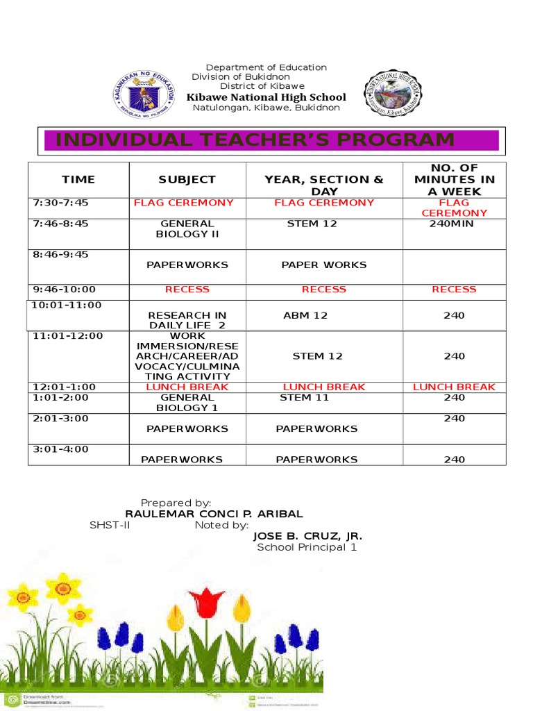 Class Program 2019-2020 | PDF | Schools | Learning