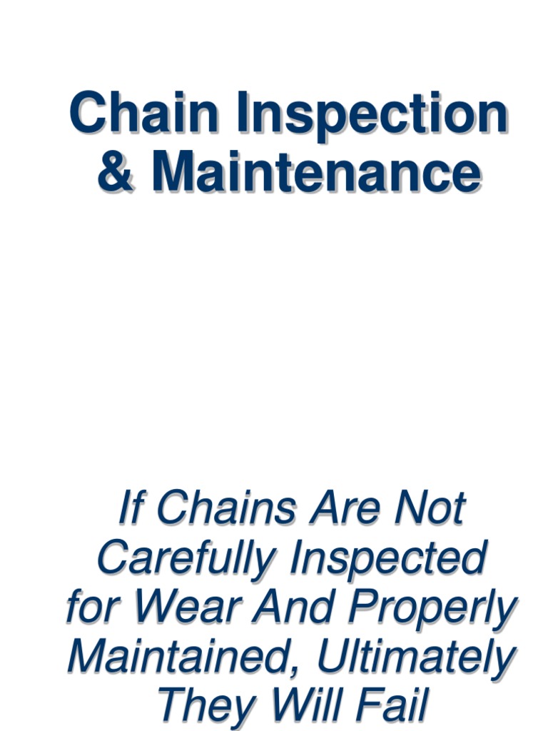 Chain Inspection & Maintenance | PDF | Wear | Anchor
