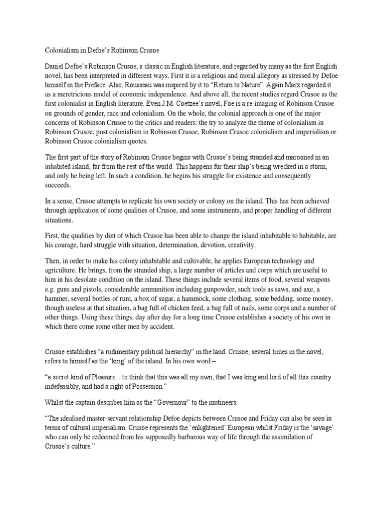 Colonialism | PDF | Robinson Crusoe | Colonialism