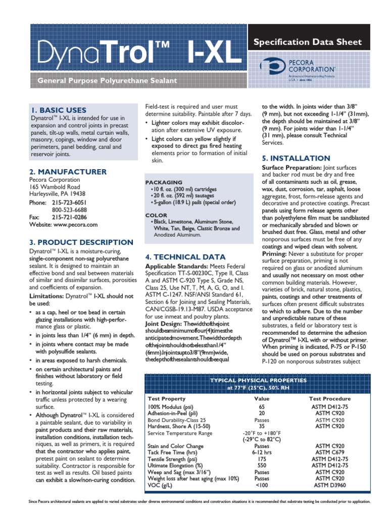 Dynatrol I XL Ds 8 15 | PDF | Materials | Building Engineering