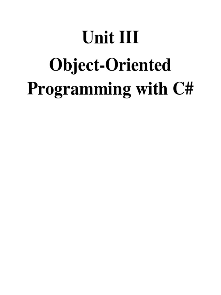 Dotnet and C# | PDF | Method (Computer Programming) | Inheritance ...