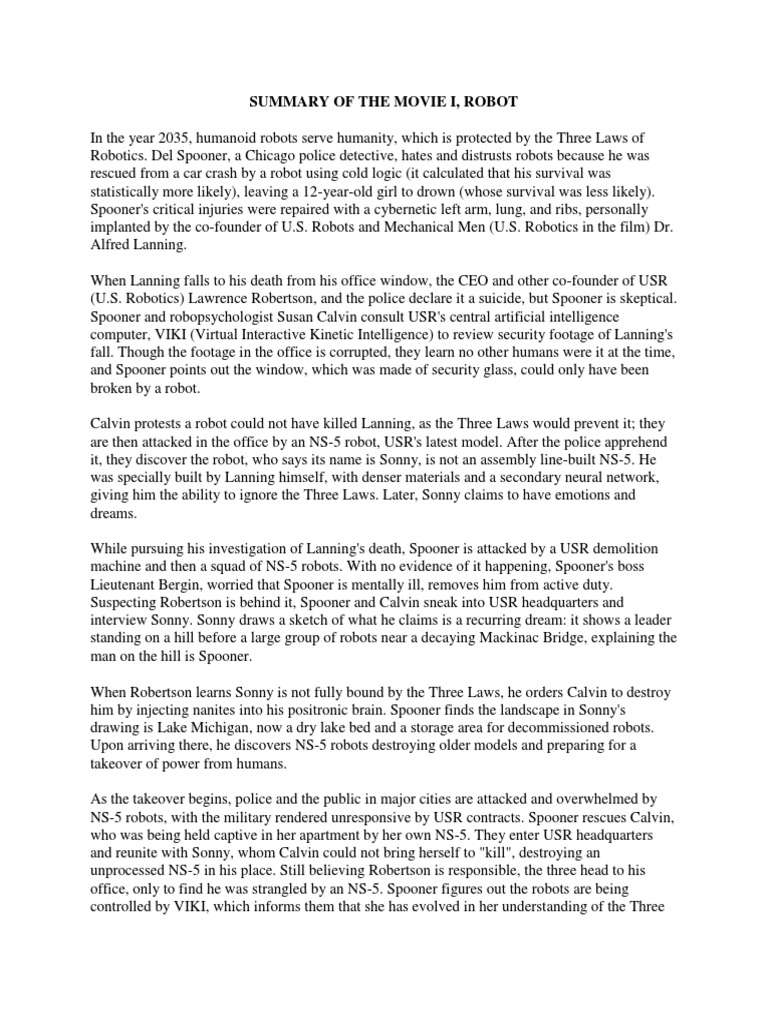 Summary of I, Robot | PDF