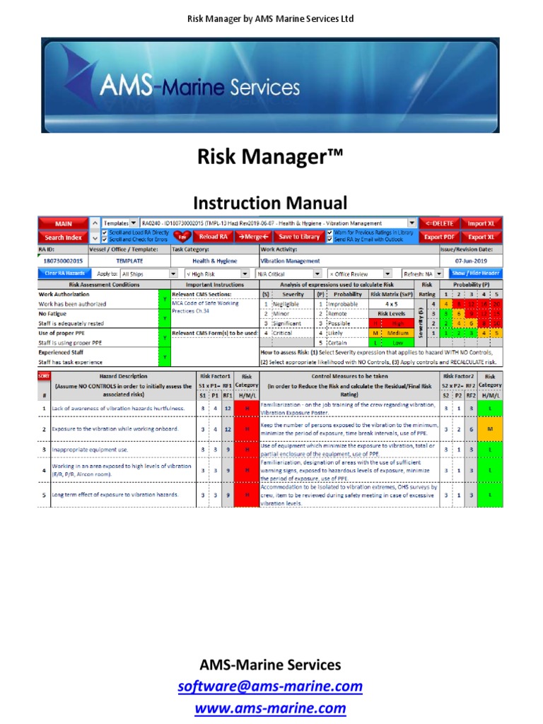 Risk Manager - Instruction Manual v1.11 | PDF | Risk | Risk Management