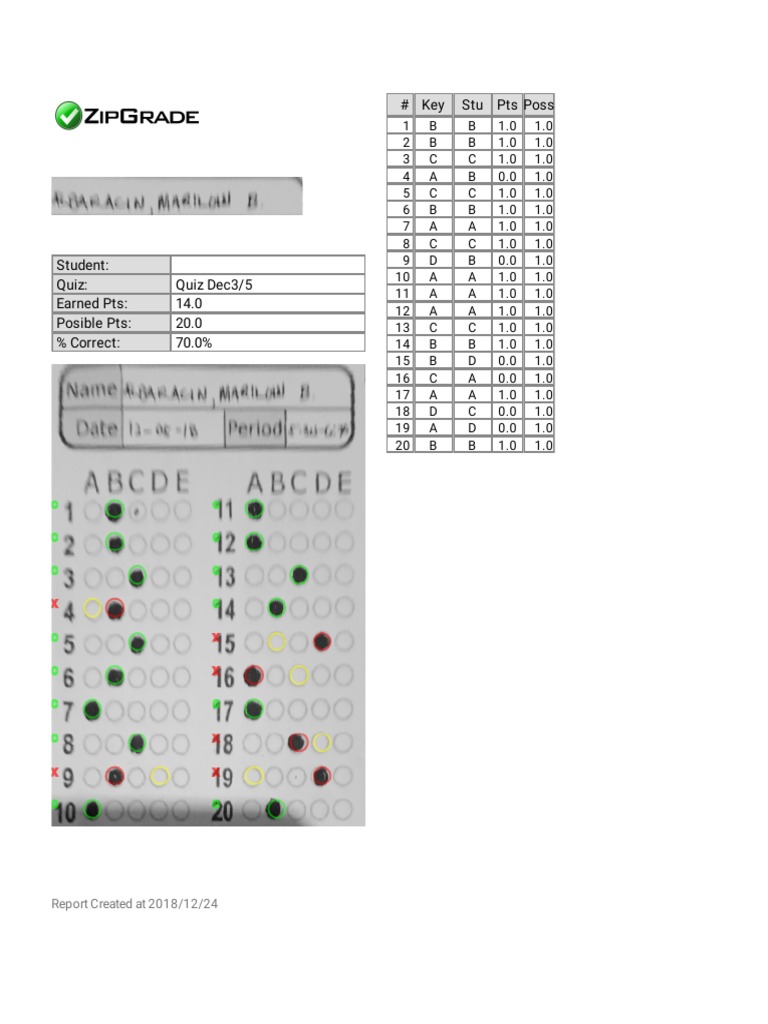 Sample Zipgrade Test | PDF | Quiz Games | Educational Assessment And ...