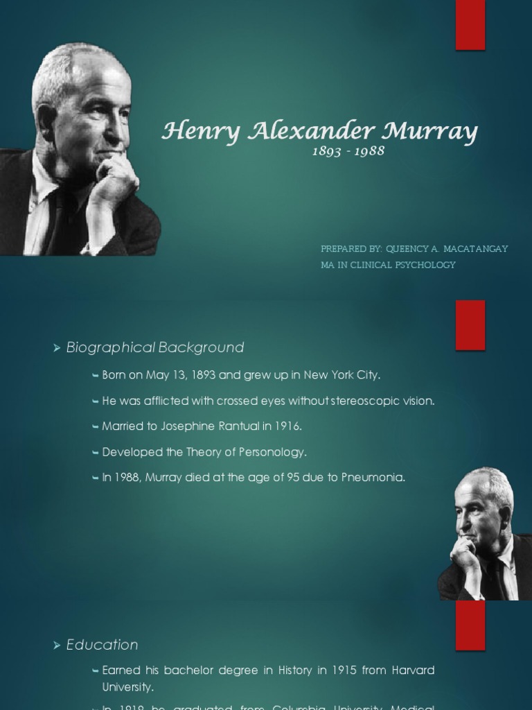 Henry Alexander Murray: Prepared By: Queency A. Macatangay Ma in ...