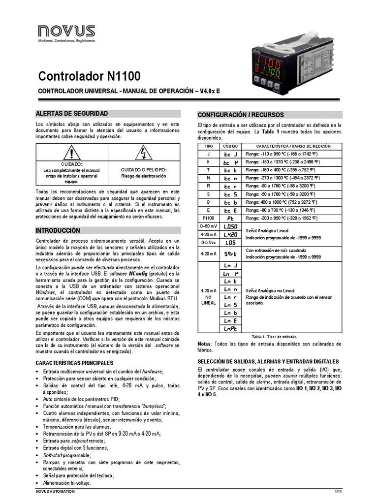 Controlador N1100: Controlador Universal - Manual de Operación - V4.0X ...