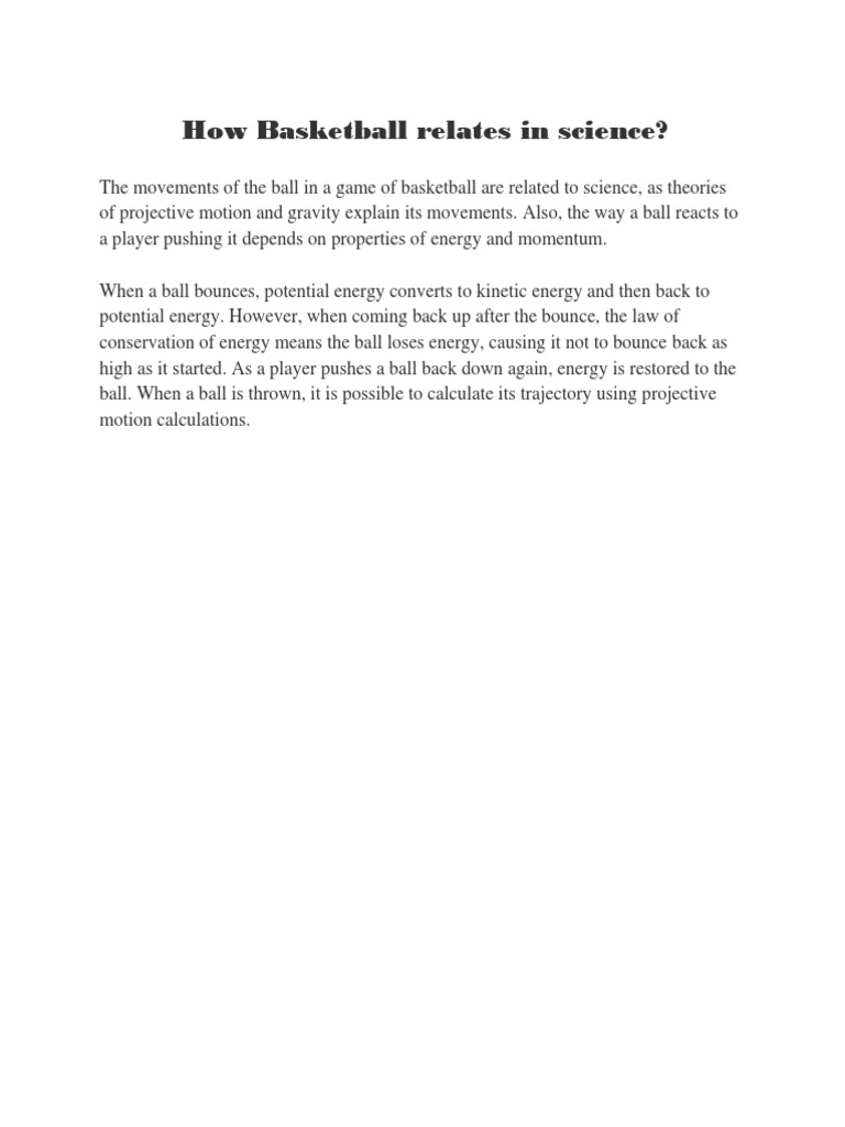 How Basketball Relates in Science? | PDF | Social Science