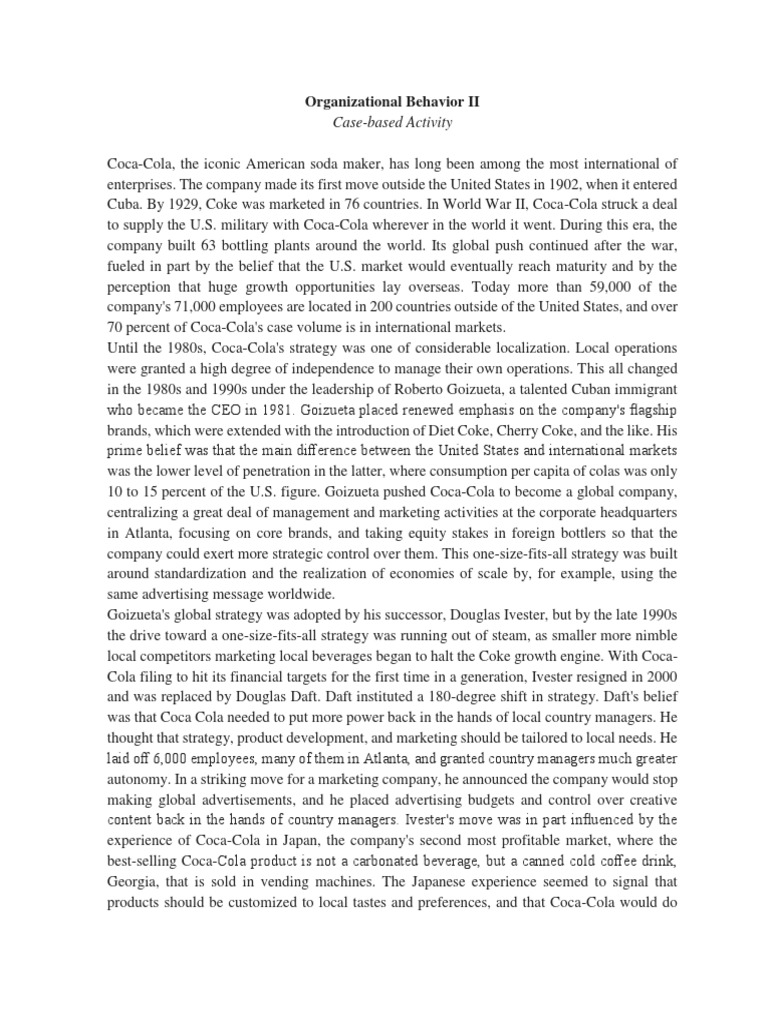 CV | PDF | Coca Cola | Marketing