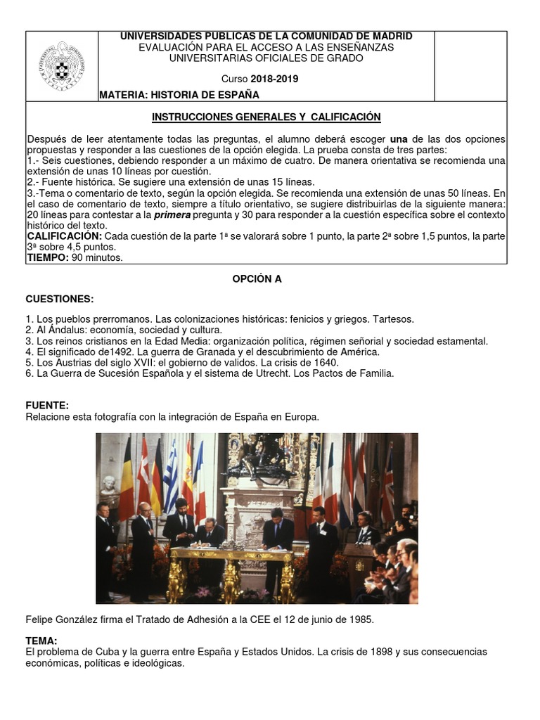 Evaluación Historia España 2018-2019 | PDF | España | Agitación