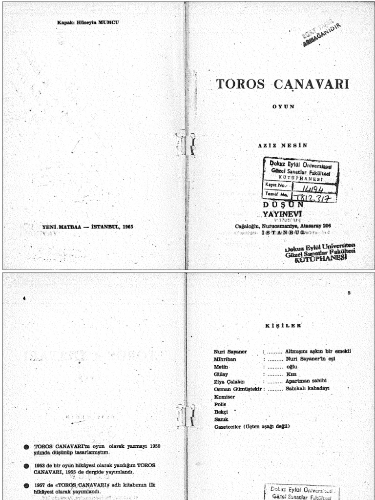 Aziz Nesin - Toros Canavarı-1965-192 | PDF