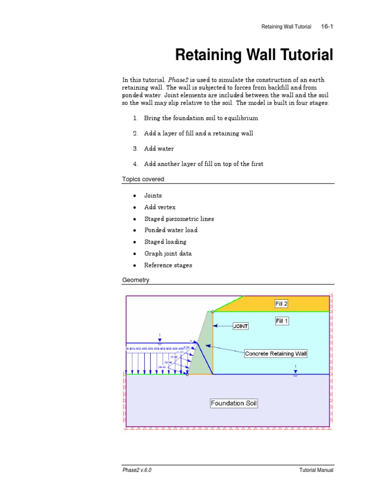 Retainig Wall Phase2 | PDF | Wall | Stress (Mechanics)