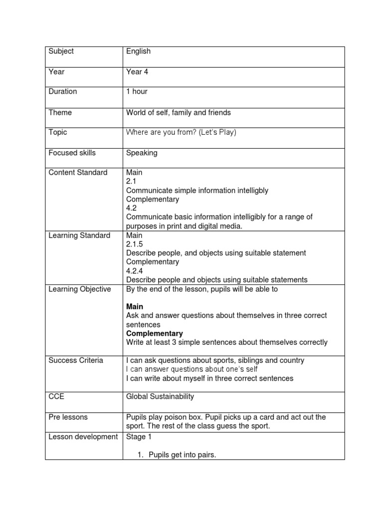 Cefr LP Year 4 Language Awareness | PDF | Linguistics | Behavior Modification