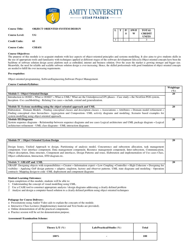 Oosd Pdf Object Oriented Programming Unified Modeling Language