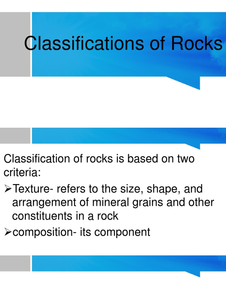 Classifications of Rocks | PDF