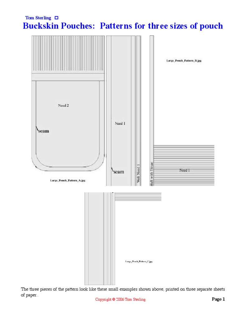 Buckskin Pouch Patterns PDF | PDF