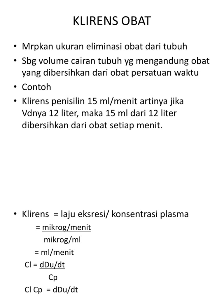 Klirens Obat | PDF