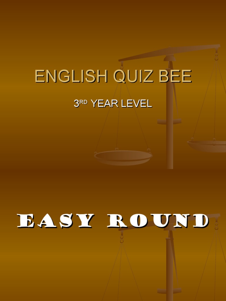 English Quiz Bee | PDF | Narrative | Perfect (Grammar)