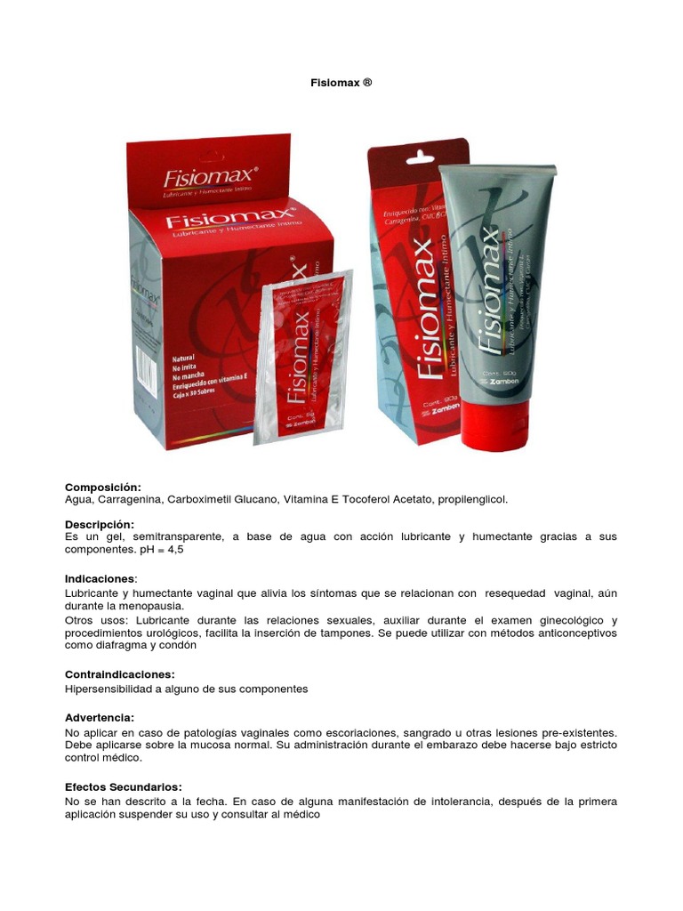 Fisiomax: Lubricante Vaginal Efectivo | PDF