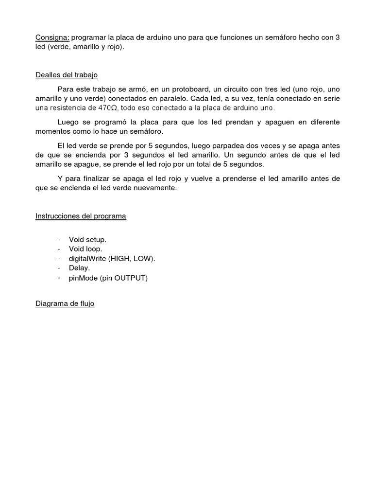 Semáforo con Arduino UNO | PDF | Semáforo | Diodo emisor de luz