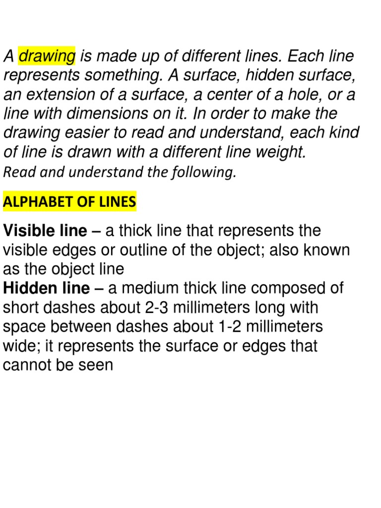 Alphabet of Lines in Technical Drawing | PDF