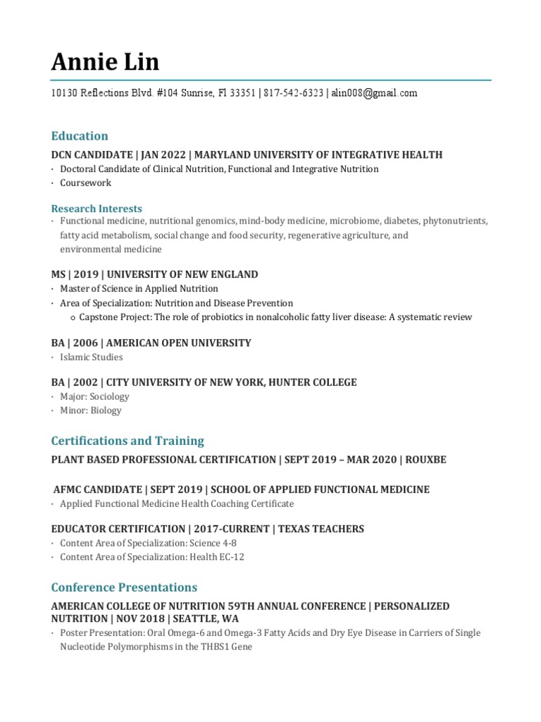 Resume - Annie Lin Sept 2019 | PDF | Schools | Teachers